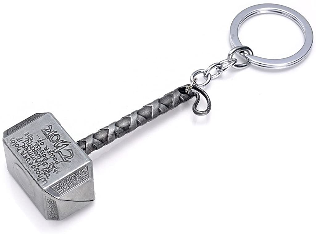 Marvel Comics Avengers Thor's Hammer Pewter Keychain Key Ring With Cli ...
